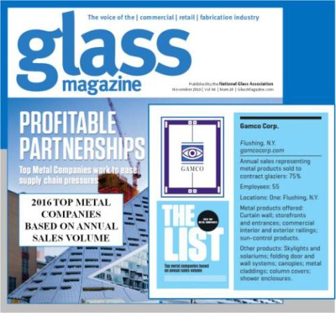 Gamco Corporation Ranked Again Amongst Top Architectural Metal ...